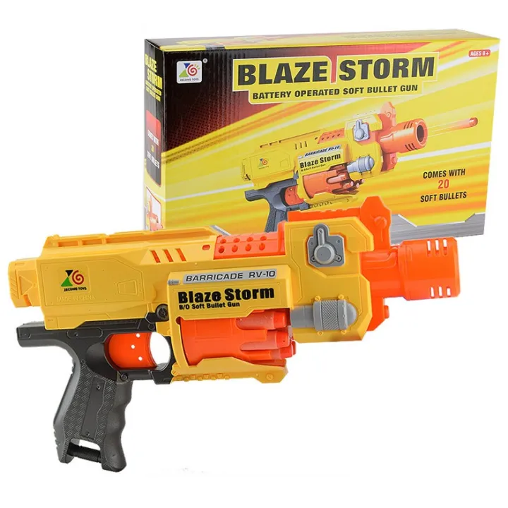 7004 Blaze Storm Battery Operated Soft Bullet Gun with 20 Soft Bullets ...