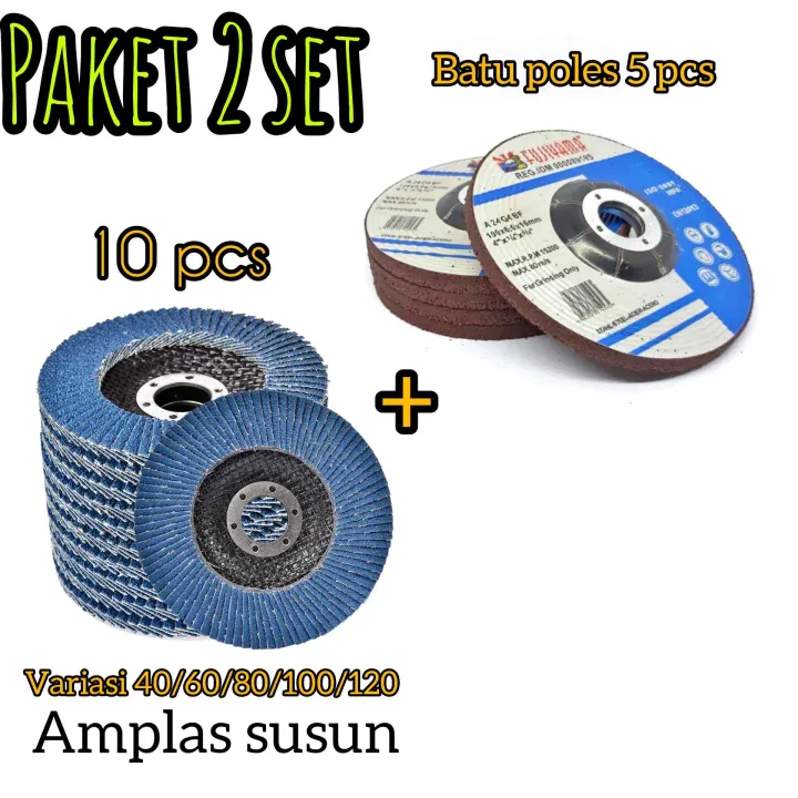 PAKET AMPLAS SUSUN DAN BATU POLES// AMPLAS SUSUN[10 pcs] grit 40/60/80 ...