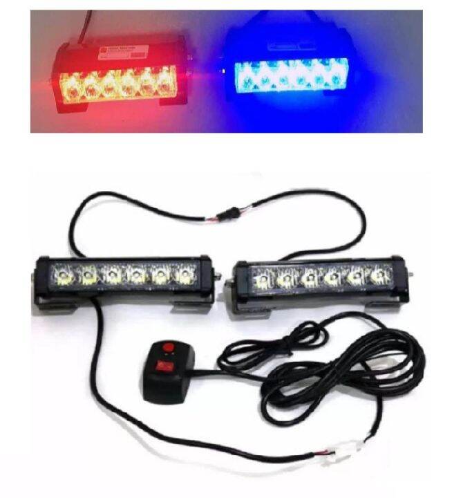2pcs 6led Lights Red and Blue Blinker/ white & Steady | Lazada PH
