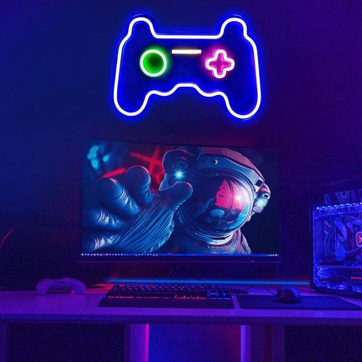 Game Neon Lights Signs LED Neon Sign for Wall Decor Gamepad Neon Signs ...