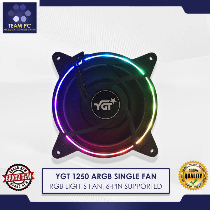 YGT 1250 ARGB SINGLE FAN, RGB LIGHTS FAN, 6-PIN SUPPORTED | Lazada PH