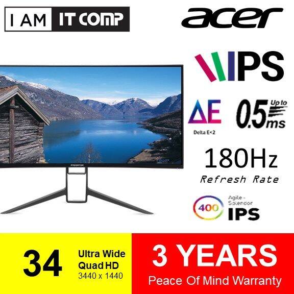 ACER PREDATOR X34 GS IPS Gaming Monitor 34" / Ultra Wide Quad HD ...