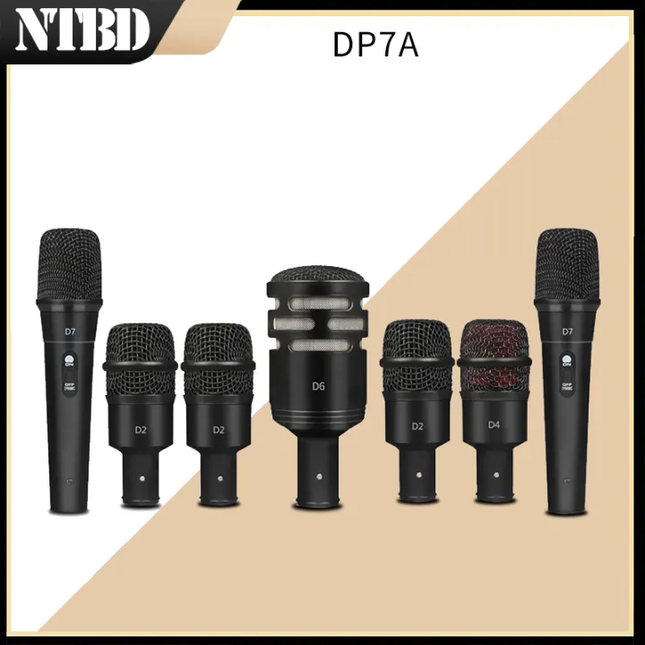 NTBD DP7A มืออาชีพกลองไมโครโฟนชุดเจ็ดชิ้นโลหะทั้งหมดที่มีสายเบสชุด ...