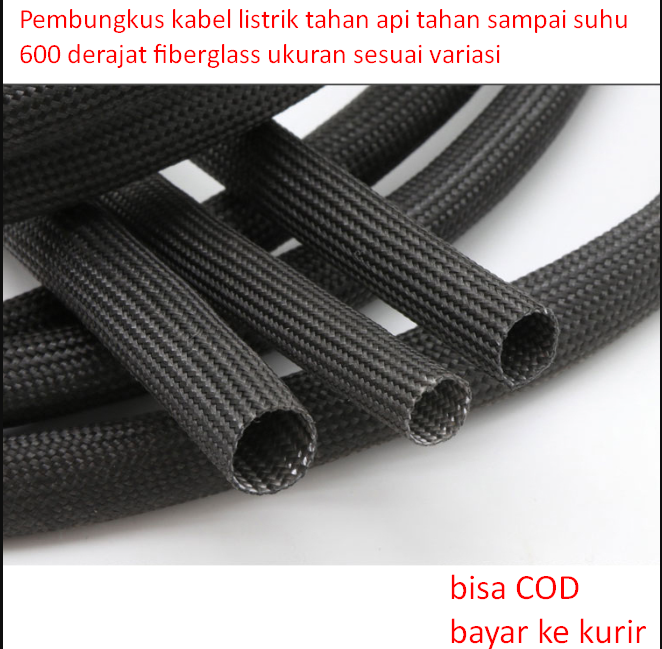 Pembungkus kabel listrik tahan api tahan sampai suhu 600 derajat fiberglass ukuran sesuai ...