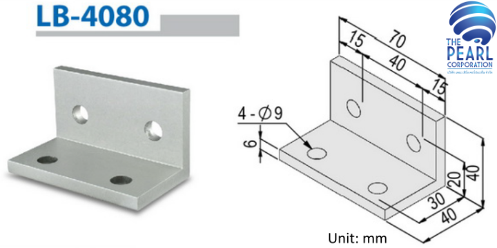 LB-4080 (L-BRACKET 4080 for AlUMINIUM PROFILE 40x80 mm) อลูมิเนียมโปร ...