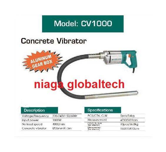 POWER ACTION CONCRETE VIBRATOR CV1000 MESIN VIBRATOR BETON SEMEN COR ...