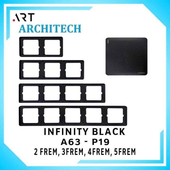 Architech FRAME / BINGKAI Infinity Black Stop Kontak / SAKLAR A63-P19 ...