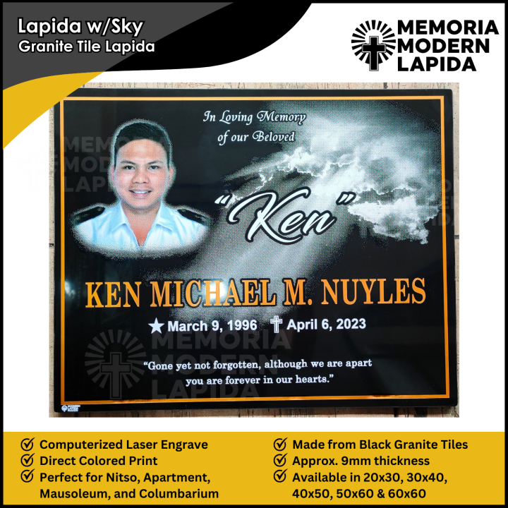 Modern Lapida/ Personalized/ Laser Engraved on Black Granite Tiles ...