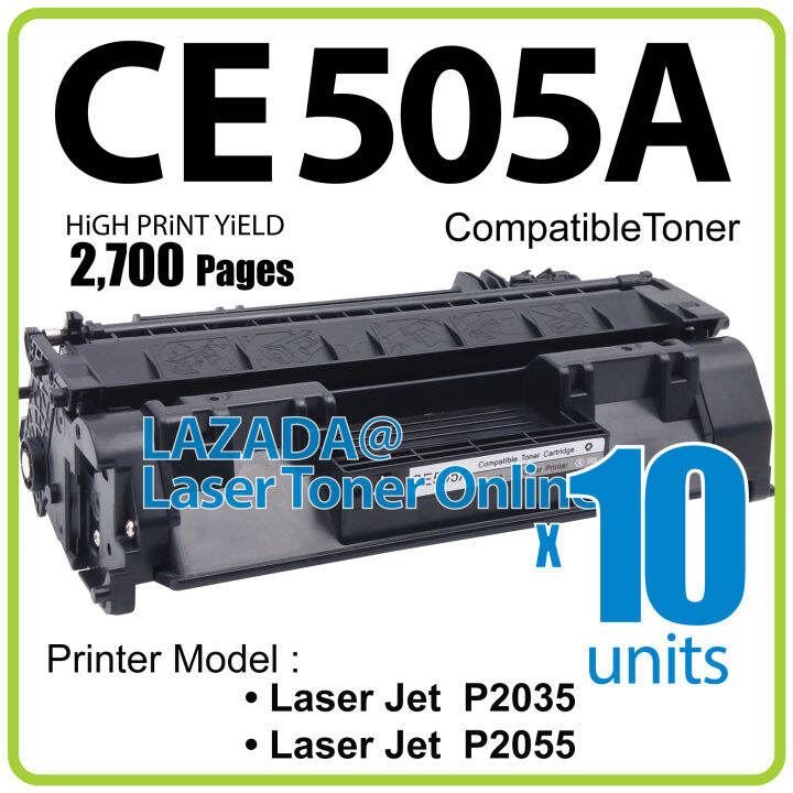 10x Compatible to HPT CE505A CE 505A HPT05A HPT Laserjet 05A P2035 ...