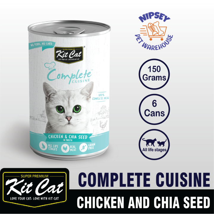 Kit Cat Complete Cuisine Chicken & Chia Seed in Broth 150g set of 6 ...