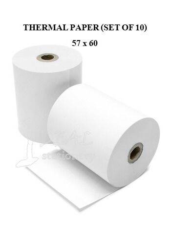 Thermal Receipt Printer Paper Roll (Set of 10 Rolls) 57mm x 60mm | Lazada