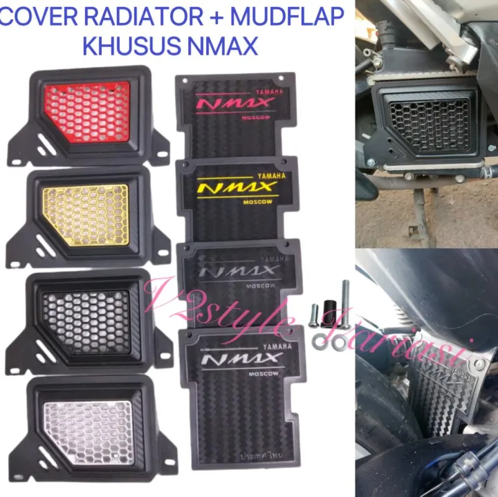 COVER RADIATOR NMAX SET BAUT + MUDFLAP KARBON NMAX 155 PELINDUNG MESIN ...