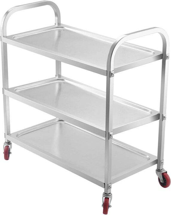 Stainless Steel Commercial Bus Cart Kitchen Food Catering Rolling Dolly ...