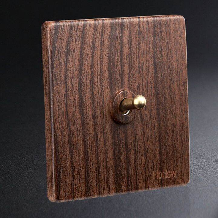 High Quality Vintage Toggle Switch Wood Color 1-4 Gang 2 Way Brass ...