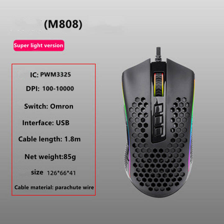 Redragon M711 Cobra Gaming Mouse 16.8 Million RGB Color Backlit 10,000 ...