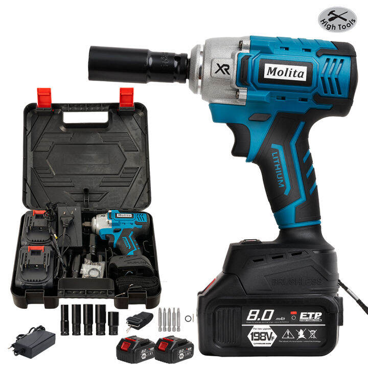 MOLITA บล็อกไฟฟ้า 198V บล็อกแบต บล็อกแบตเตอรี่ 2ระบบ แบตเตอรี่ อย่างดี 1ก้อน หรือ 2ก้อน บล็อกไร้ ...