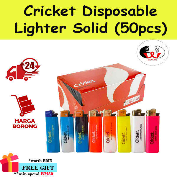 Cricket Disposable Lighter Solid (50pcs) | Lazada