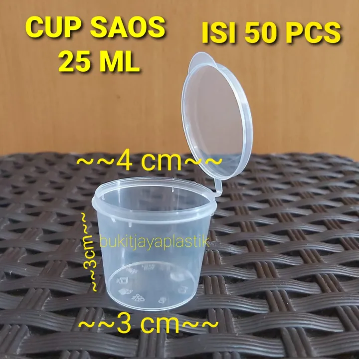 Thinwall 25ml / Cup saos 25ml / tempat sambal 25ml isi 50 Pcs | Lazada ...