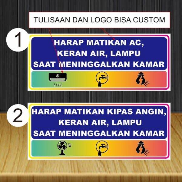 stiker harap matikan ac lampu keran air custom | Lazada Indonesia