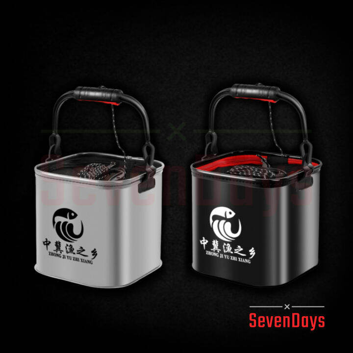 Sevendays Foldable Live Bait Storage Fishing Bucket Box Tong Ikan Hidup ...