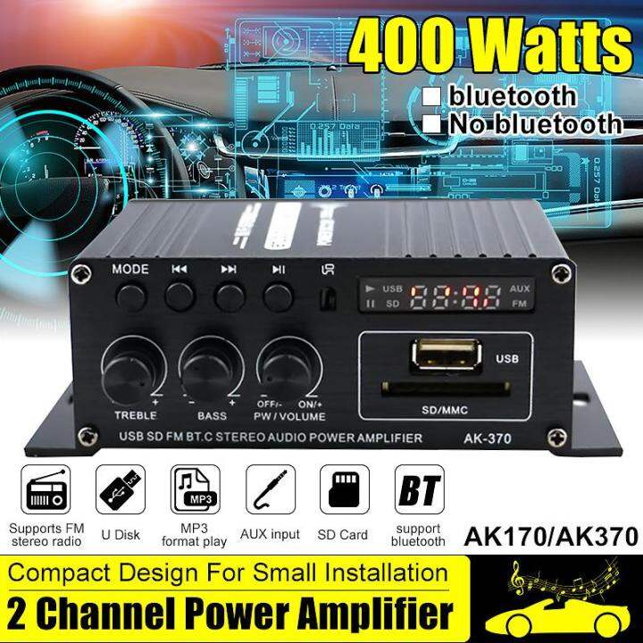 AK370 600W bluetooth HIFI power amplifer with remote control mini car ...