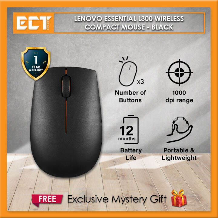 Lenovo Essential L300 Wireless Compact Mouse - Black | Lazada