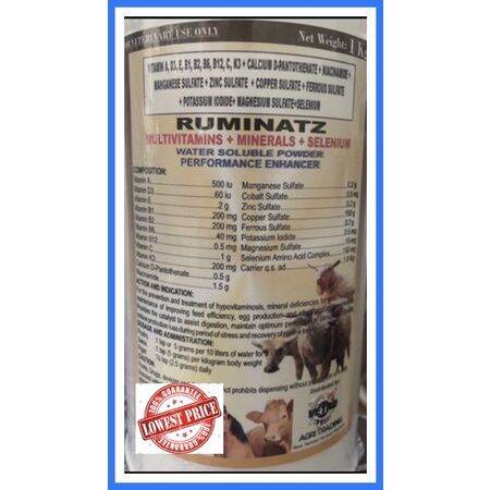 RUMINATAZ- Multivitamin + Minerals+Selenium 1kgs( Goat,Sheep,Cow,Cattle ...