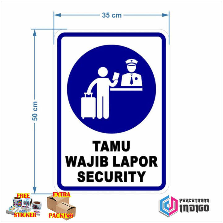 Promo Rambu Tamu Wajib Lapor Security 35cm x 50cm Keamanan Plat ...