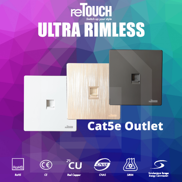reTouch Ultra Rimless 1 Gang Cat5e Data Outlet (RJ45) | Lazada