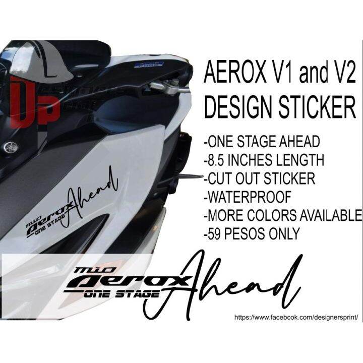 One Stage Ahead Sticker for Aerox V1 and v2 - 8 inches Length Cut Out ...