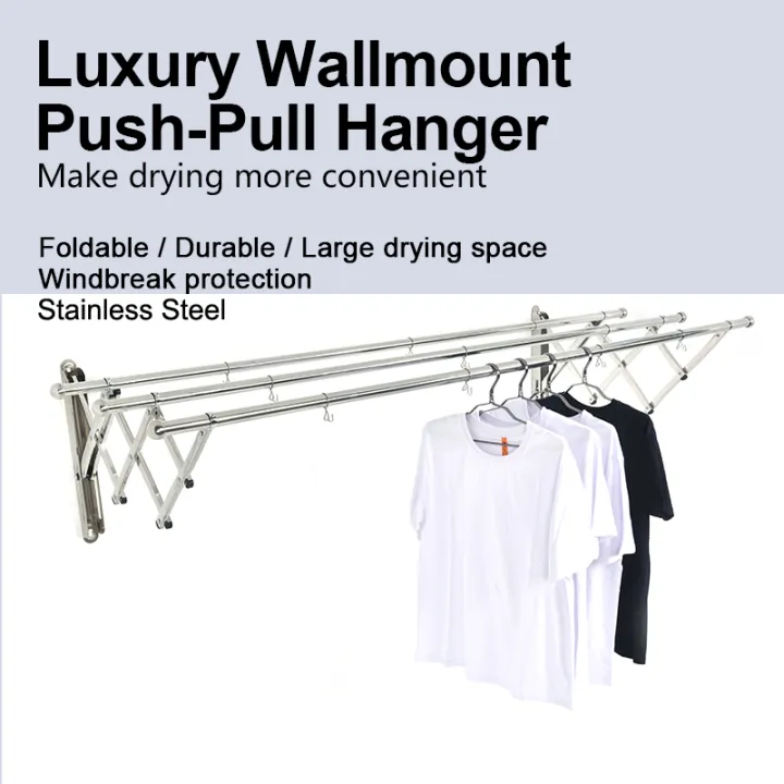 3 Poles 2-Meter Sampayan Clothes Rack/Hanger Stainless Steel - Wall ...