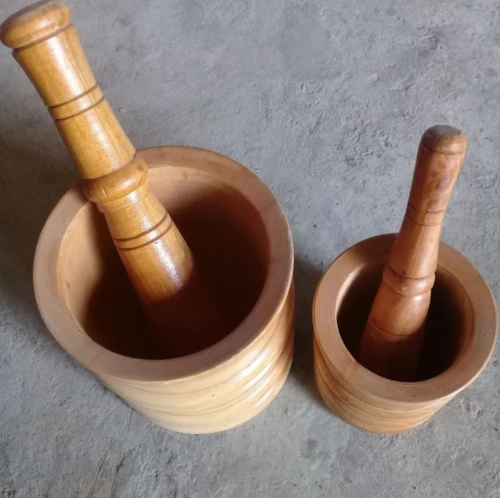 Lumpang Kayu 1 set Allu - Tumbukan Kayu Mahoni | Lazada Indonesia