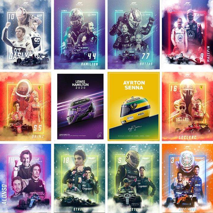 F1 RACER F1สูตร World CHAMPION โปสเตอร์ Racing Lewis F1ทีมตกแต่ง Art ...