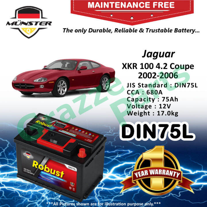 Münster Robust MF CMF DIN75 | DIN75L | 57539 (75AH) Car Battery Bateri ...