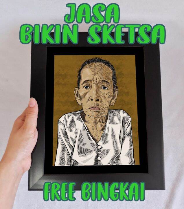 Jasa bikin desain sketsa wajah vector portrait lukis hitam putih free ...