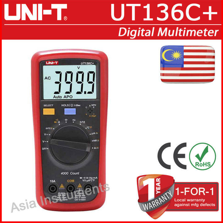 Uni-T UT136C+ Digital Multimeter (AC/DC 1000V digital multimeter) | Lazada