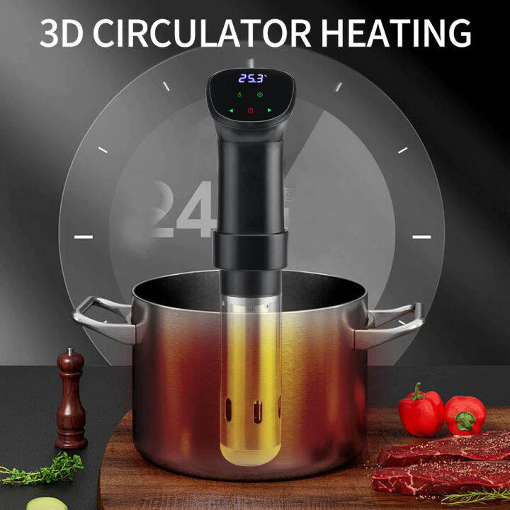 Sous Vide Cooker 1800W Waterproof LED Digital Display Slow Heater with ...
