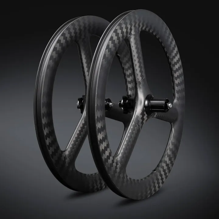 Full carbon tri spoke 12k Matte 20inch 451 trispoke wheelset disc brake ...