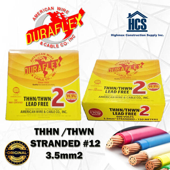 Duraflex Stranded #12 3.5mm THHN / THWN-2 Lead-Free 600V American Wire ...