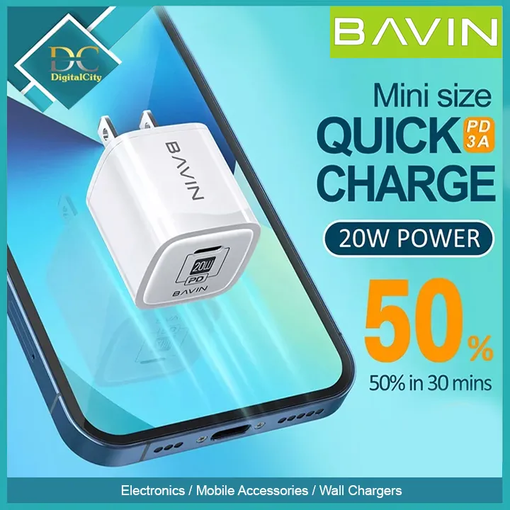 DIGITAL BAVIN PC251 20W PD Fast Charger Adapter PD 20W Fast Charging ...