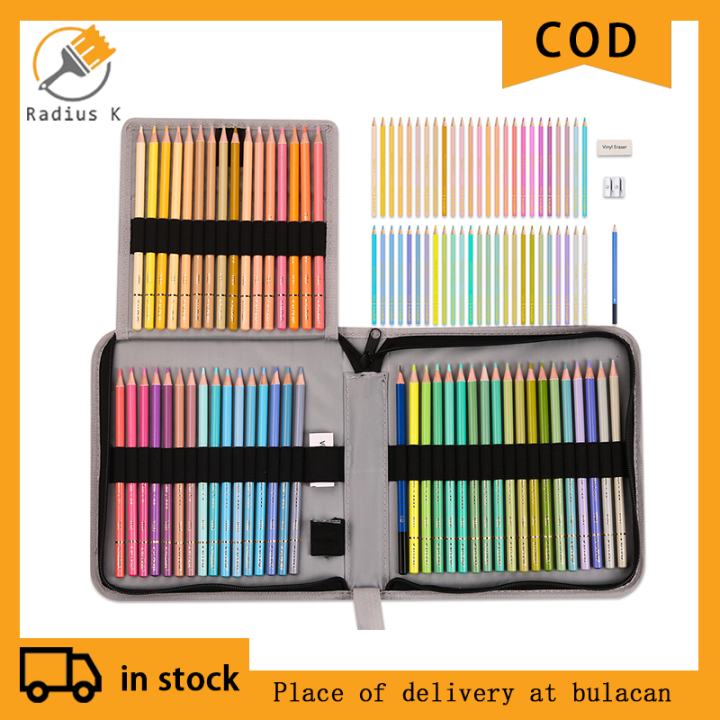 Radius K 53pcs Macaron color color Colored Pencil Soft Pas Drawing ...