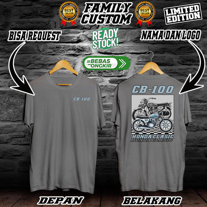 KAOS CUSTOM AESTETIC CB 100 - BISA REQUEST FOTO DAN NAMA SENDIRI - KAOS ...
