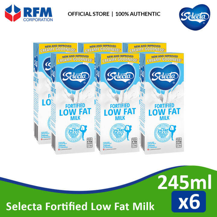 Selecta Fortified Filled Low Fat Milk 245ml - Set of 6s | Lazada PH
