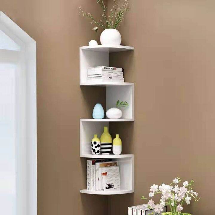 JOY Furniture Corner Shelf Nordic Floating Shelves Minimalist 5 Tier ...