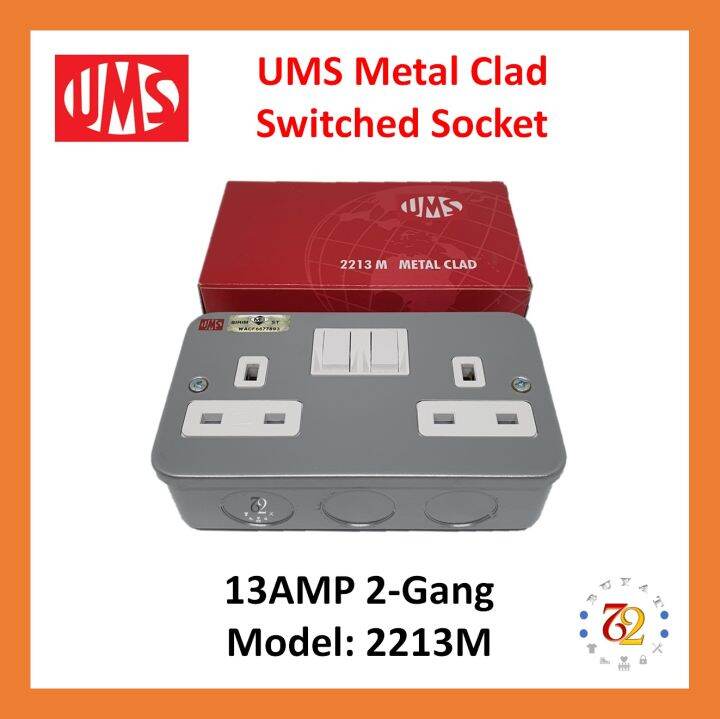UMS 13AMP 2-Gang Metal Clad Switched Socket | Lazada
