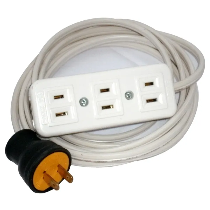 Heavy Duty 15-Meter Extension Cord AWG#16 Eagle Brand 3-Gang Outlet ...