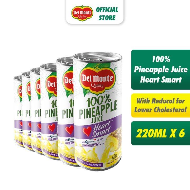 DEL MONTE 100% Pineapple Juice Drink Heart Smart with Reducol for Lower ...