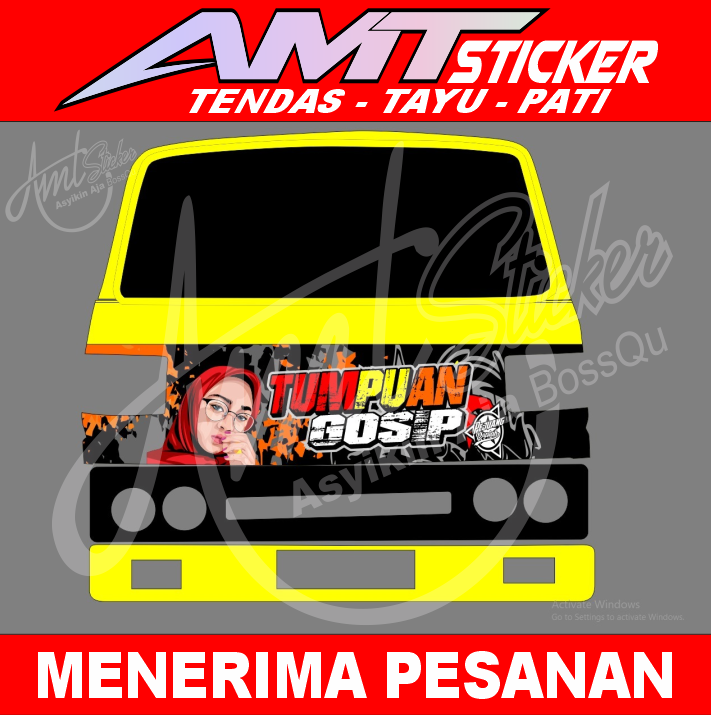[NEW] STICKER BLOK KABIN DEPAN TRUK UMPLUNG BISA CUSTOM GAMBAR DAN ...