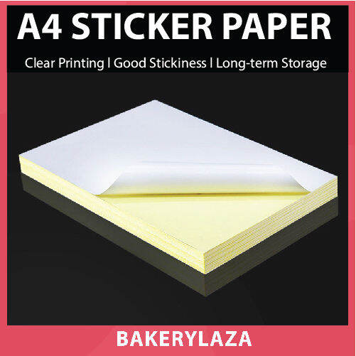 A4 Sticker Paper Glossy Matte Inkjet Laser Printing Adhesive Office ...