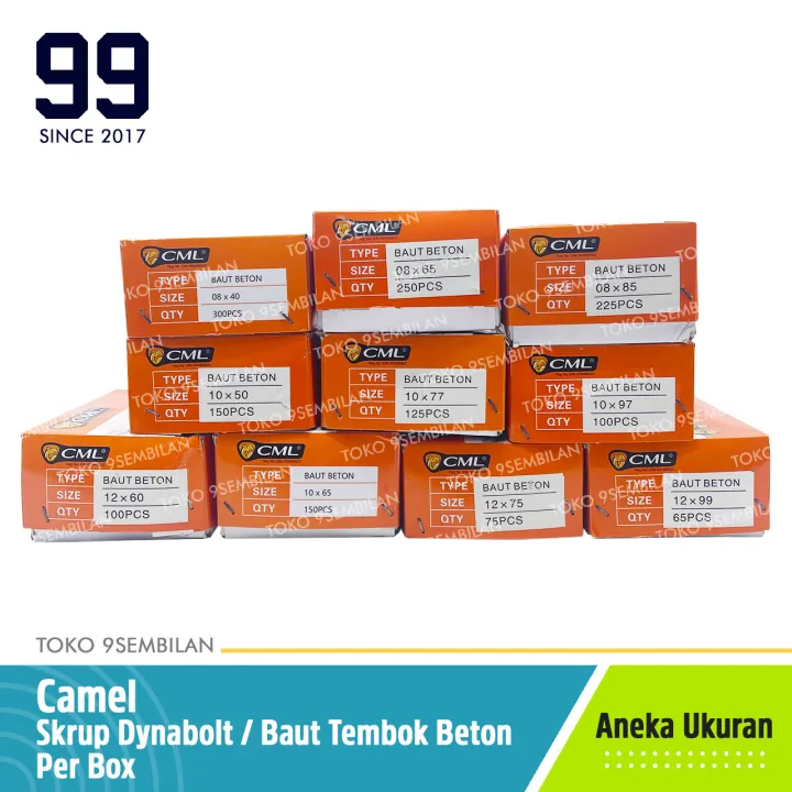 Camel Skrup Dynabolt Baut Beton Bracket Per Box M8 M10 M12 Dinabolt ...